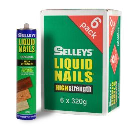 Selleys Liquid Nails 6 Pack 6x 320g Original High Strength Adhesive...