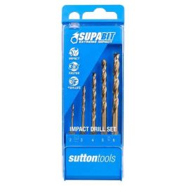 Sutton 5 Piece 2-6mm 1/4-Hx Drill Bit Set HSS Co Metal Supabit D213000