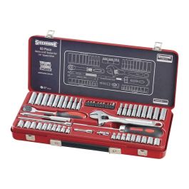 Sidchrome 60Pc 1/4'' Drive Combination Socket Set Metric/AF SCMT10355