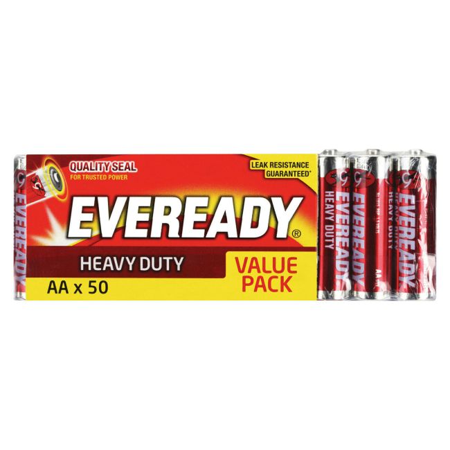 Eveready AA Batteries Heavy Duty Value 50 Pack 1015SW50