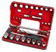 Sidchrome 18pc 3/8" Detection Box Socket Set with Premium Ratchet SCMT
